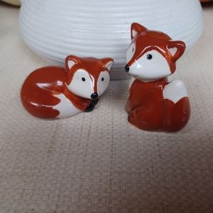 Kitchen | Fox Salt Peppers Shakers Cottagecore Farmhouse Fall New Mini ...